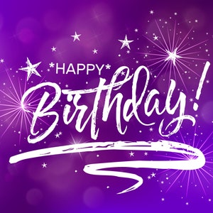 7X5FT Purple Happy Birthday Party Decorations Backdrop Purple and Gold ...