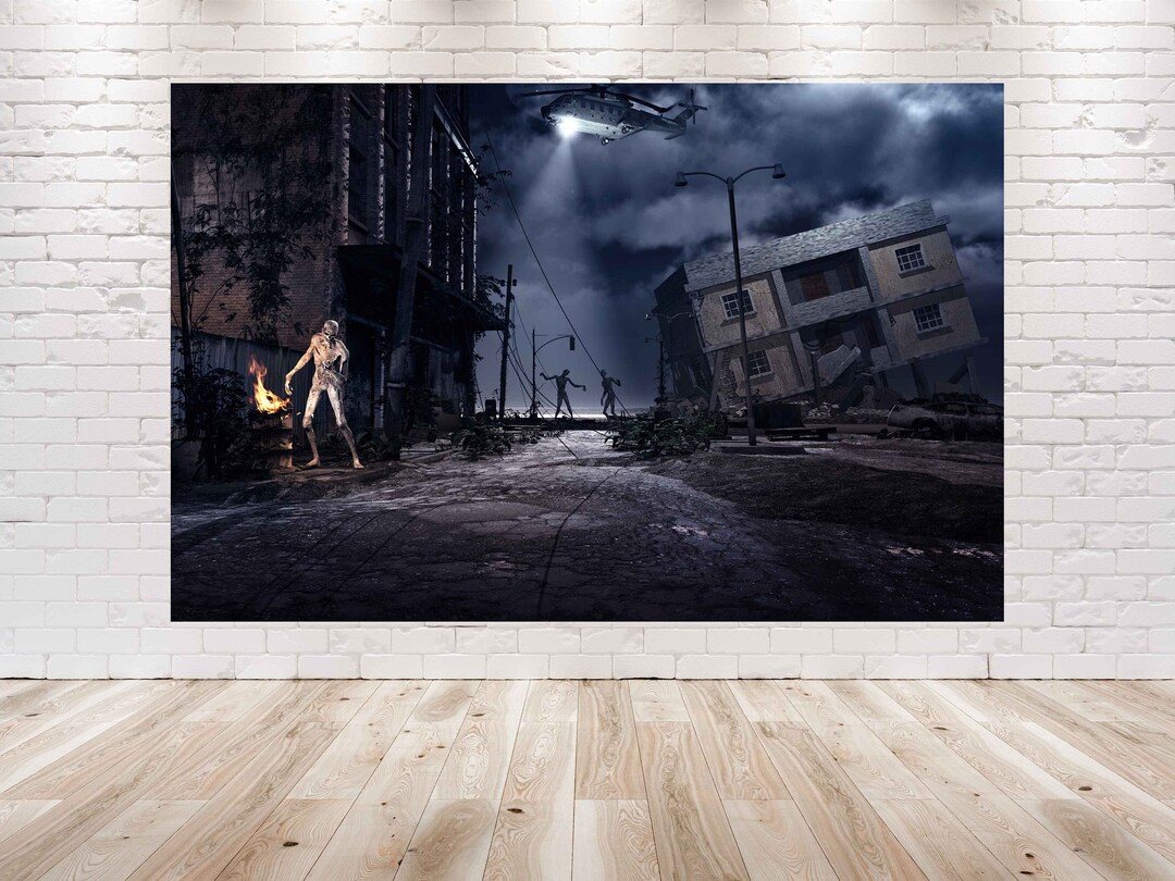 7X5FT Zombie Party Decorations Backdrop | Zombie Crawl Theme Background ...