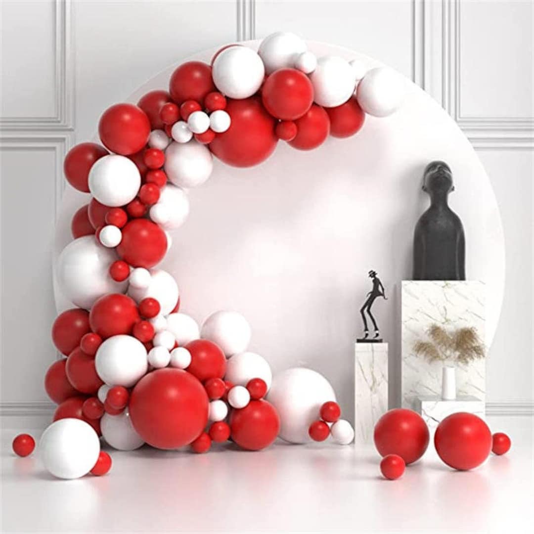 Red and White Balloon Arch Kit Birthday Party Decorations | Wedding ...