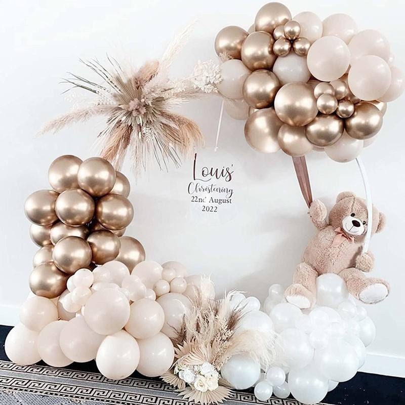White Beige and Gold Balloon Arch Kit Birthday Party - Etsy