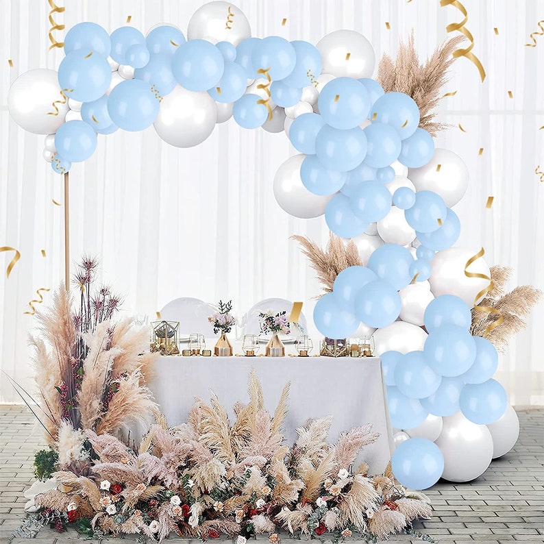 Blue and White Balloon Arch Kit: Party Garland for Baby Shower, Wedding ...
