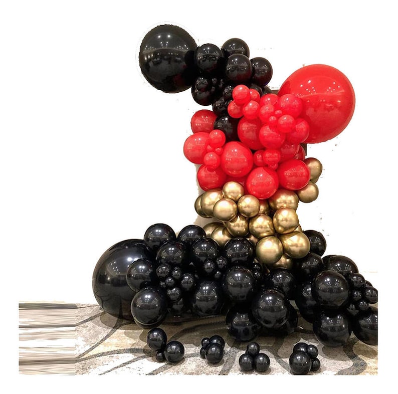 Red Black and Gold Balloon Arch Kit Birthday Party Decorations - Etsy