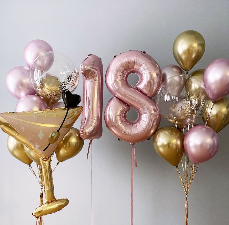 Glamorous Gold and Pink 18th Birthday Balloon Decoration Set - Etsy
