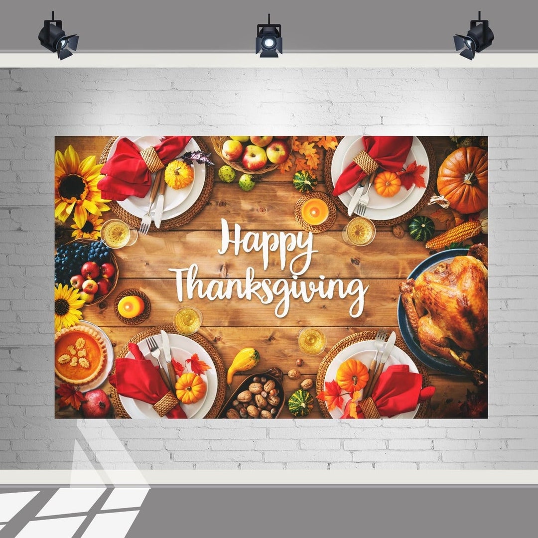7X5FT Happy Thanksgiving Party Decorations Backdrop Banner - Etsy