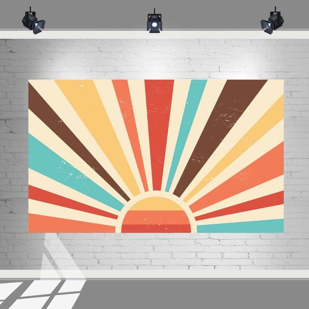 7X5FT Boho Rainbow Birthday Decorations Sun Backdrop Groovy Theme ...