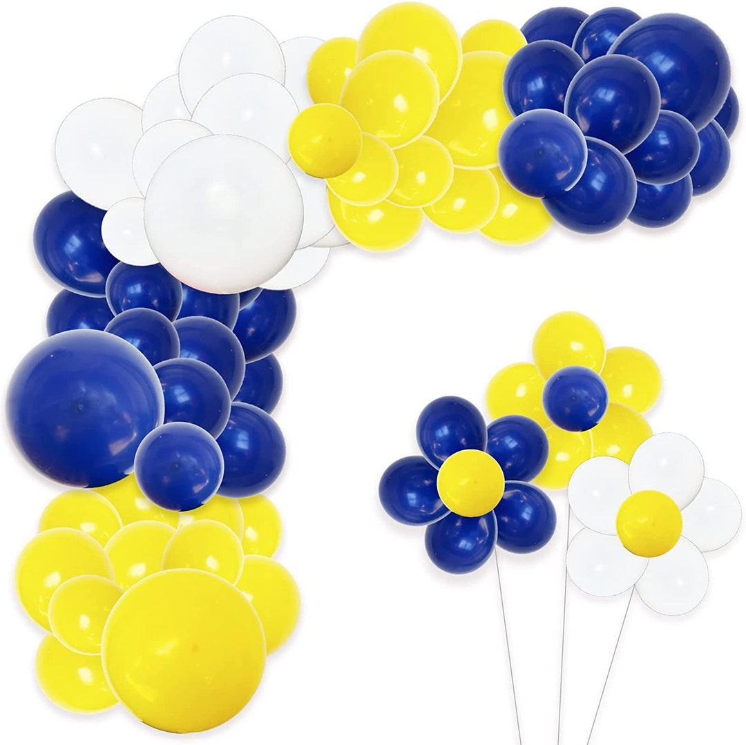 Blue and Yellow Balloon Garland Birthday Party Decorations | Wedding | Baby Shower Room Layout ...