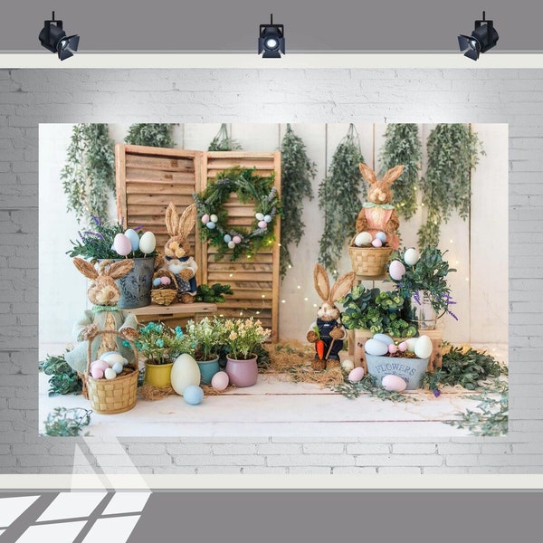 Easter Bunny Photo Backdrop - Etsy