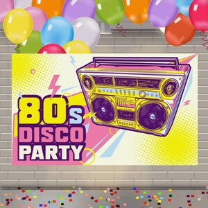 7X5FT 80's Retro Party Backdrop Retro Background for Birthday or 1980 ...