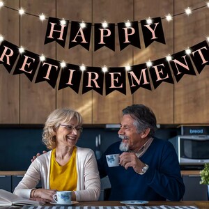 Happy Retirement Banner With LED Lights | Party Decorations ...