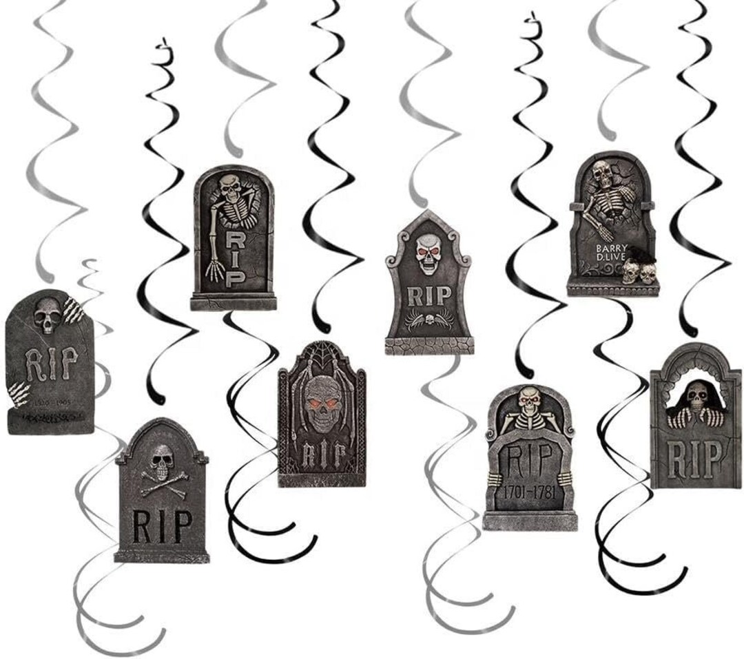 Halloween Horror Streamers 8pcs | Double Sided Spooky Party Decorations ...