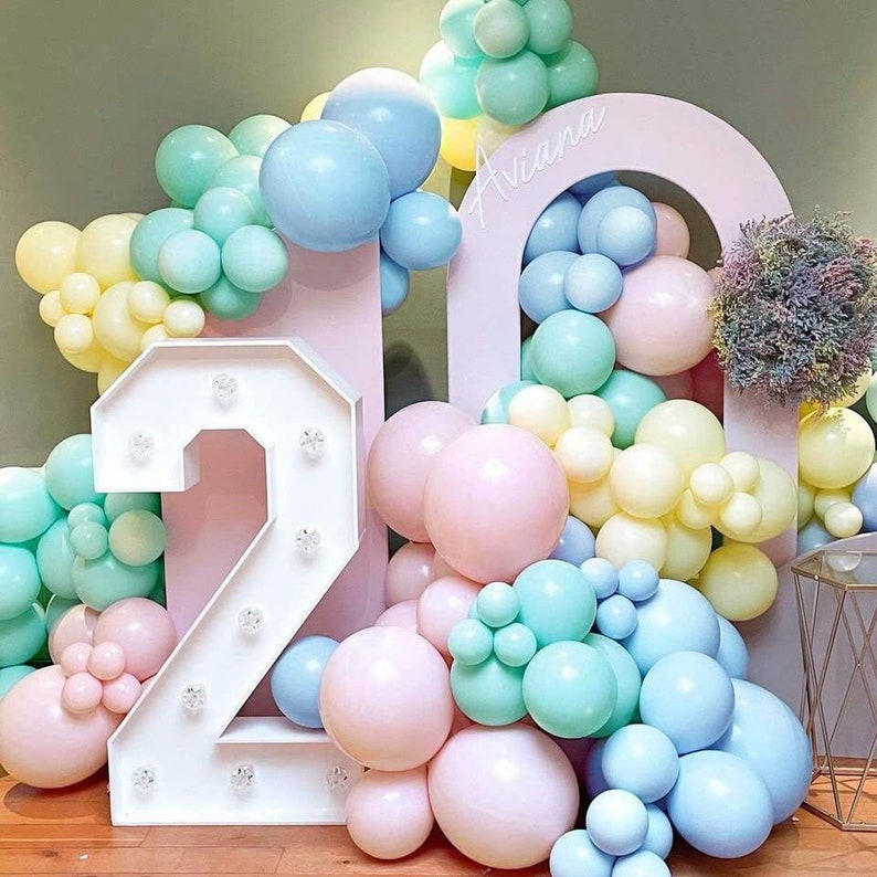 Pastel Rainbow Colors Balloons Garland Birthday Party - Etsy