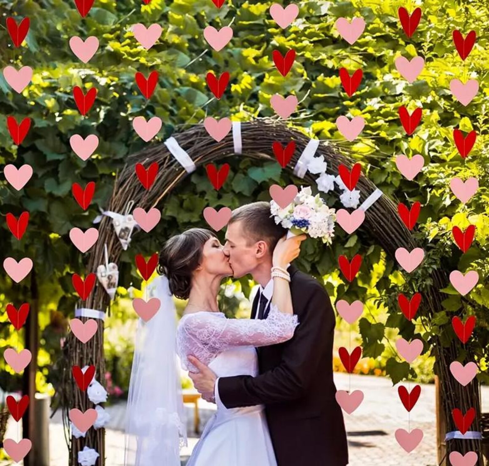 Valentine's Day Red and Gold With Red Hearts Balloons Set of Romantic ...
