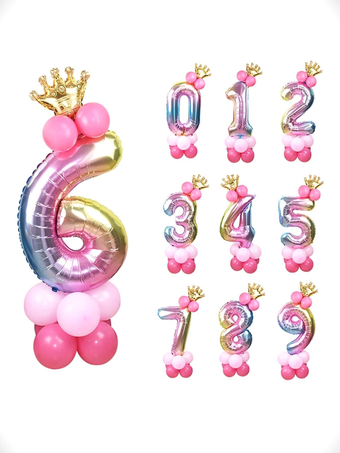 Pastel Colors 6th Birthday Balloon Bouquet Party Decorations - Etsy