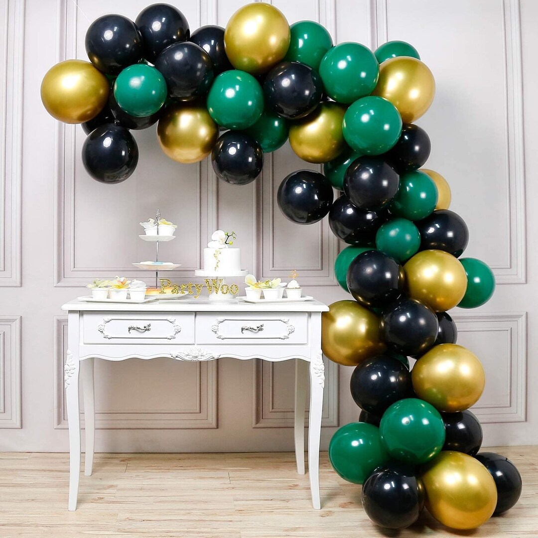 Green and Black Balloon Garland Game Birthday Party Decorations | Baby ...