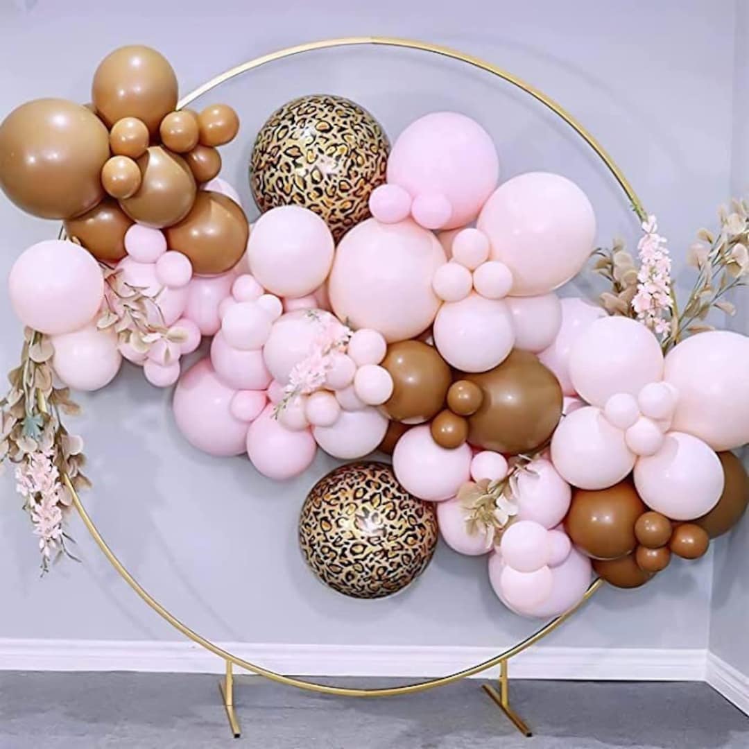 Jungle Brown and Pink Balloons Garland Birthday Party Decorations ...