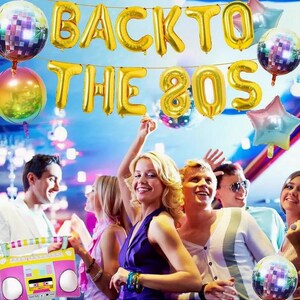 Retro 80s Party Balloon Set - 19 Pcs | Nostalgic Eighties Themed ...