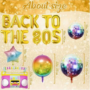 Retro 80s Party Balloon Set - 19 Pcs | Nostalgic Eighties Themed ...