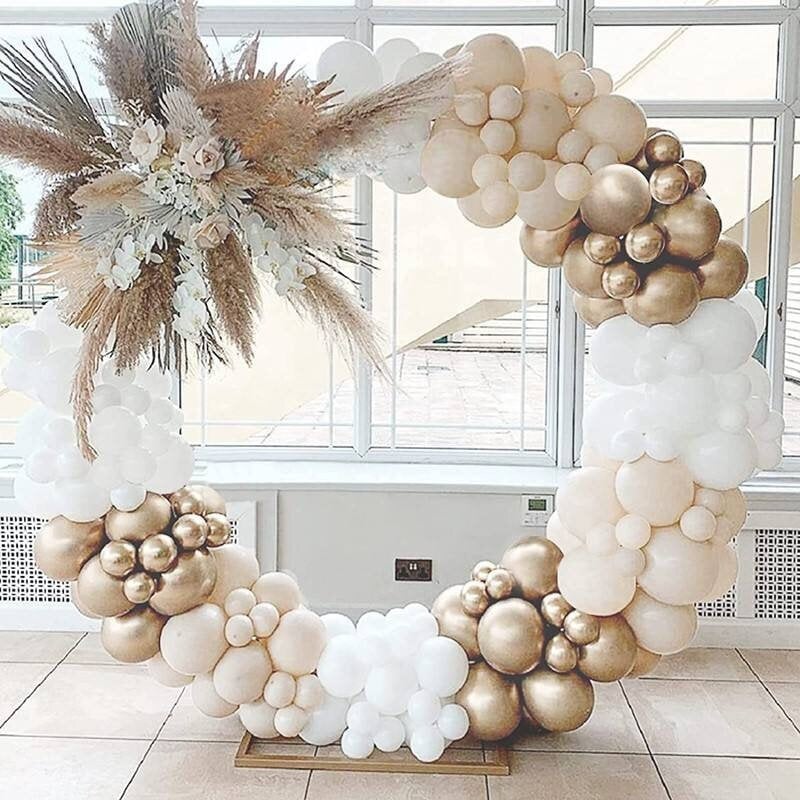 White Beige and Gold Balloon Arch Kit Birthday Party - Etsy