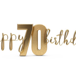 7X5FT 70 Years Gold Birthday Backdrop | 70th Birthday Background for ...
