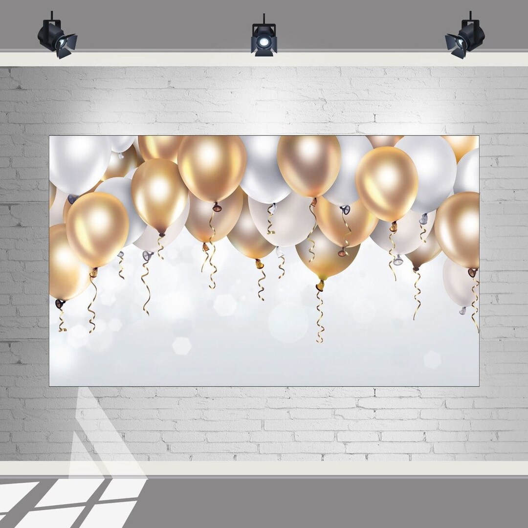 7X5 FT Gold and Silver Balloons Backdrop Balloons Background - Etsy