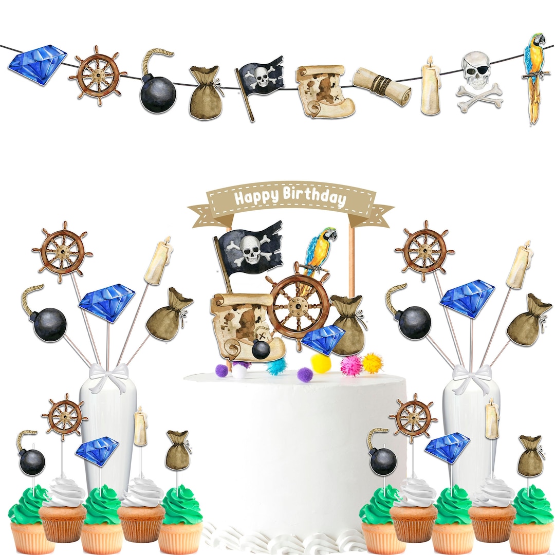 Pirate Birthday Decorations Kit , Pirate Ship Themed Party Supplies Set ...
