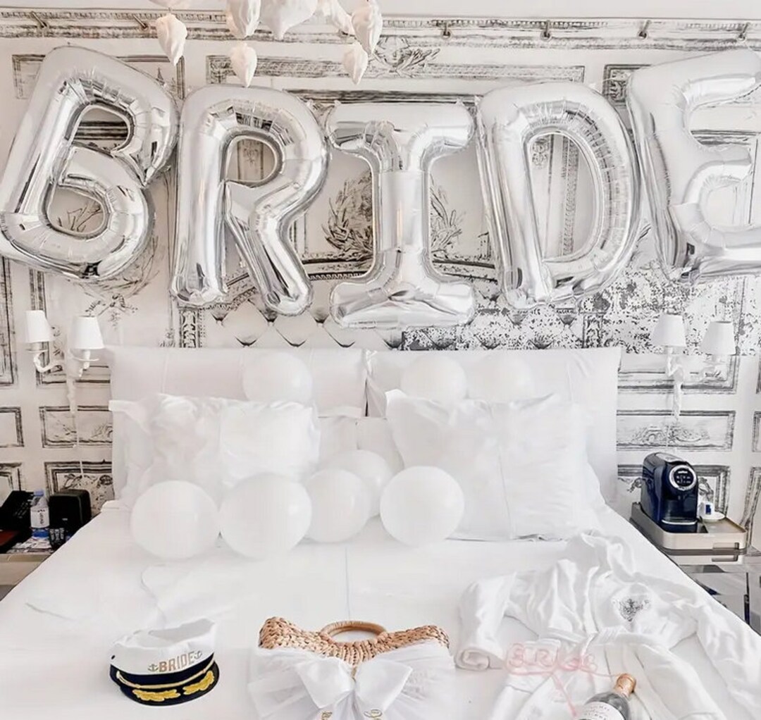 32 Inch "bride" Silver Foil Balloons - Elegant Bridal Shower Decor ...