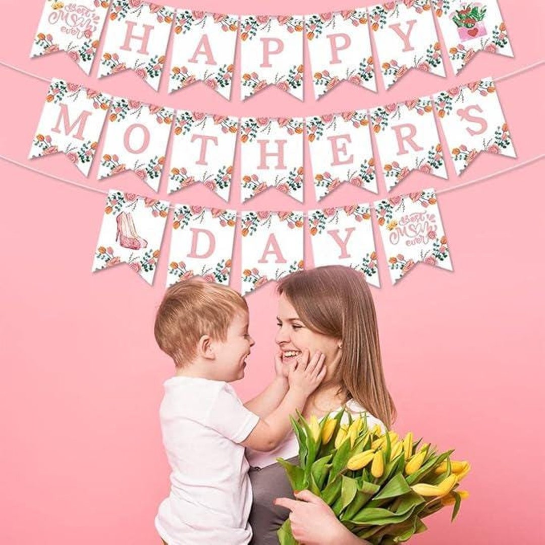 Happy Mother's Day Banner: Floral Party Garland Set - Etsy