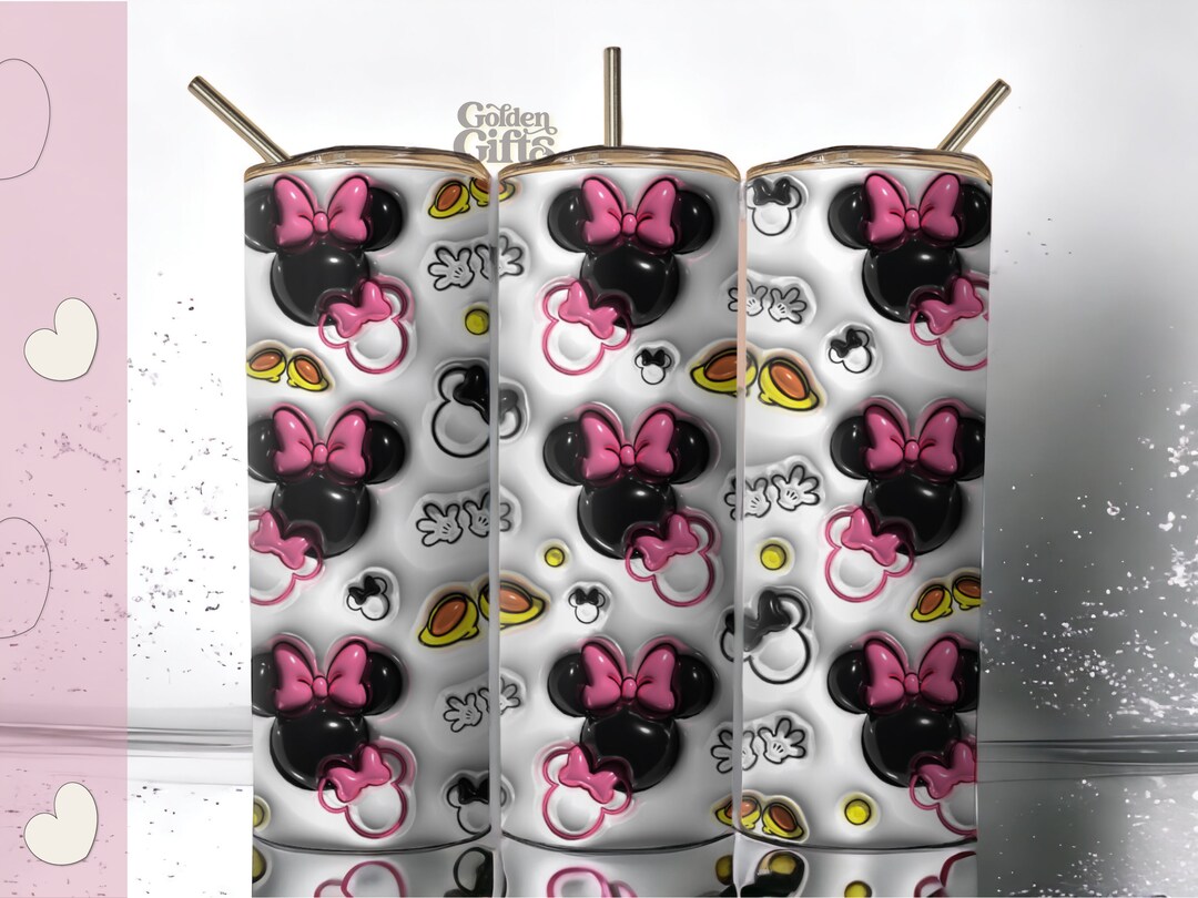 3D Inflated Minnie Mouse Tumbler Wrap Design. 3D Minnie Tumbler Wrap ...