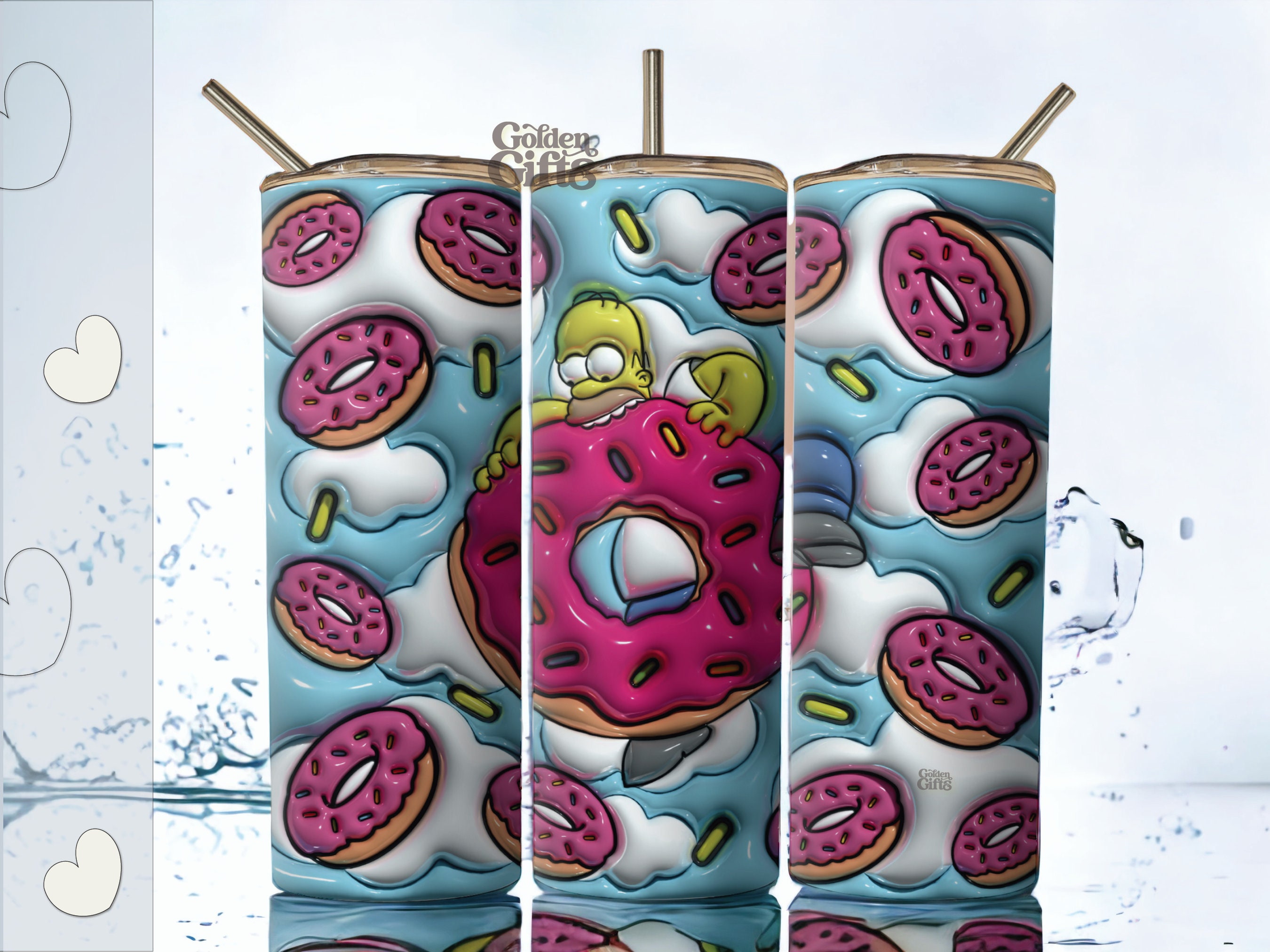 3D Inflated Homer Simpson Tumbler Wrap. Simpson Puff Tumbler Wrap. the ...