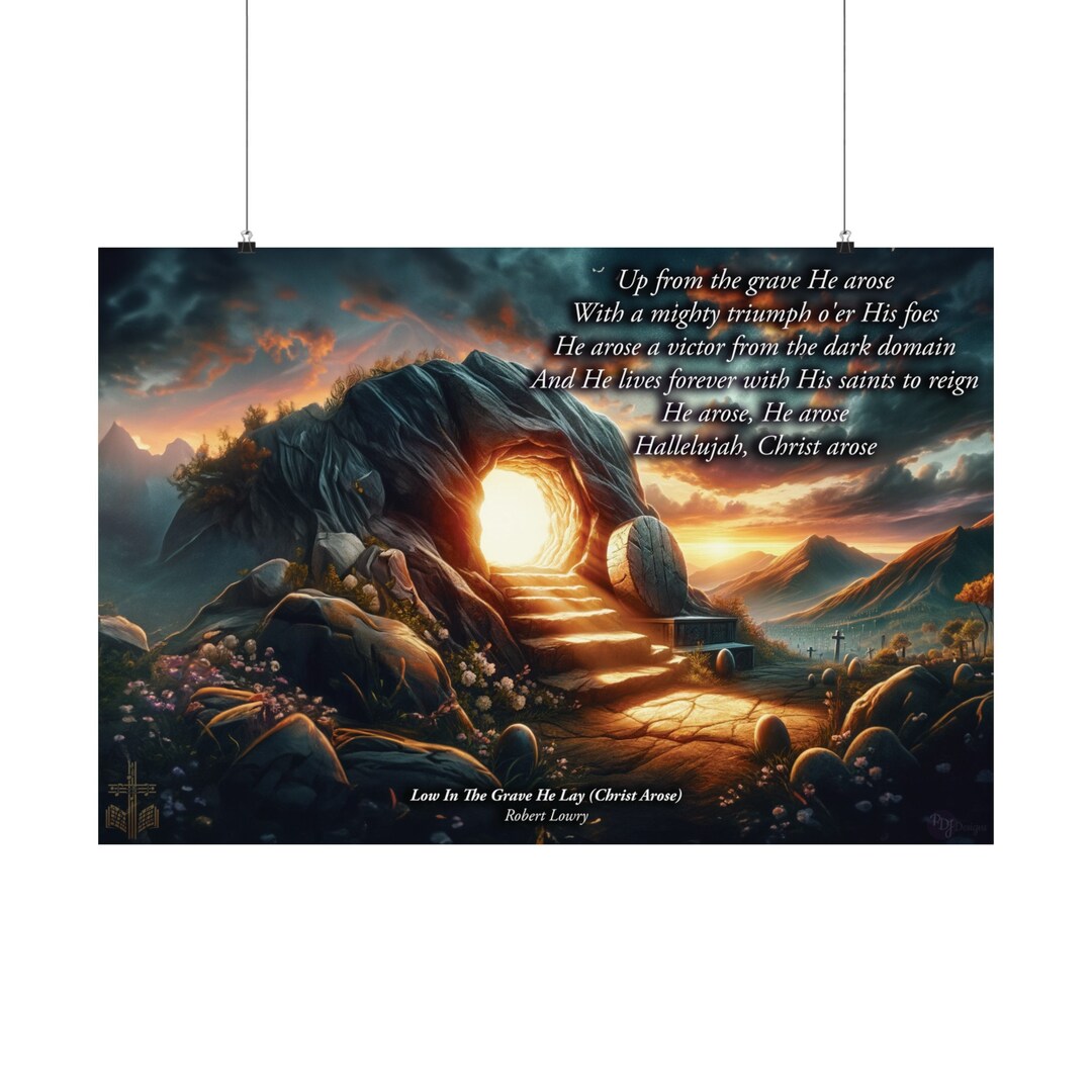 Christ Arose Poster Resurrection Hymn Art Print Christian Home Decor - Etsy