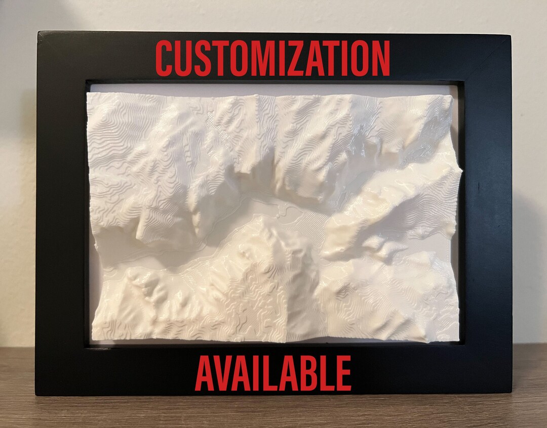 Customized 3D Printed Topographic Model - Etsy