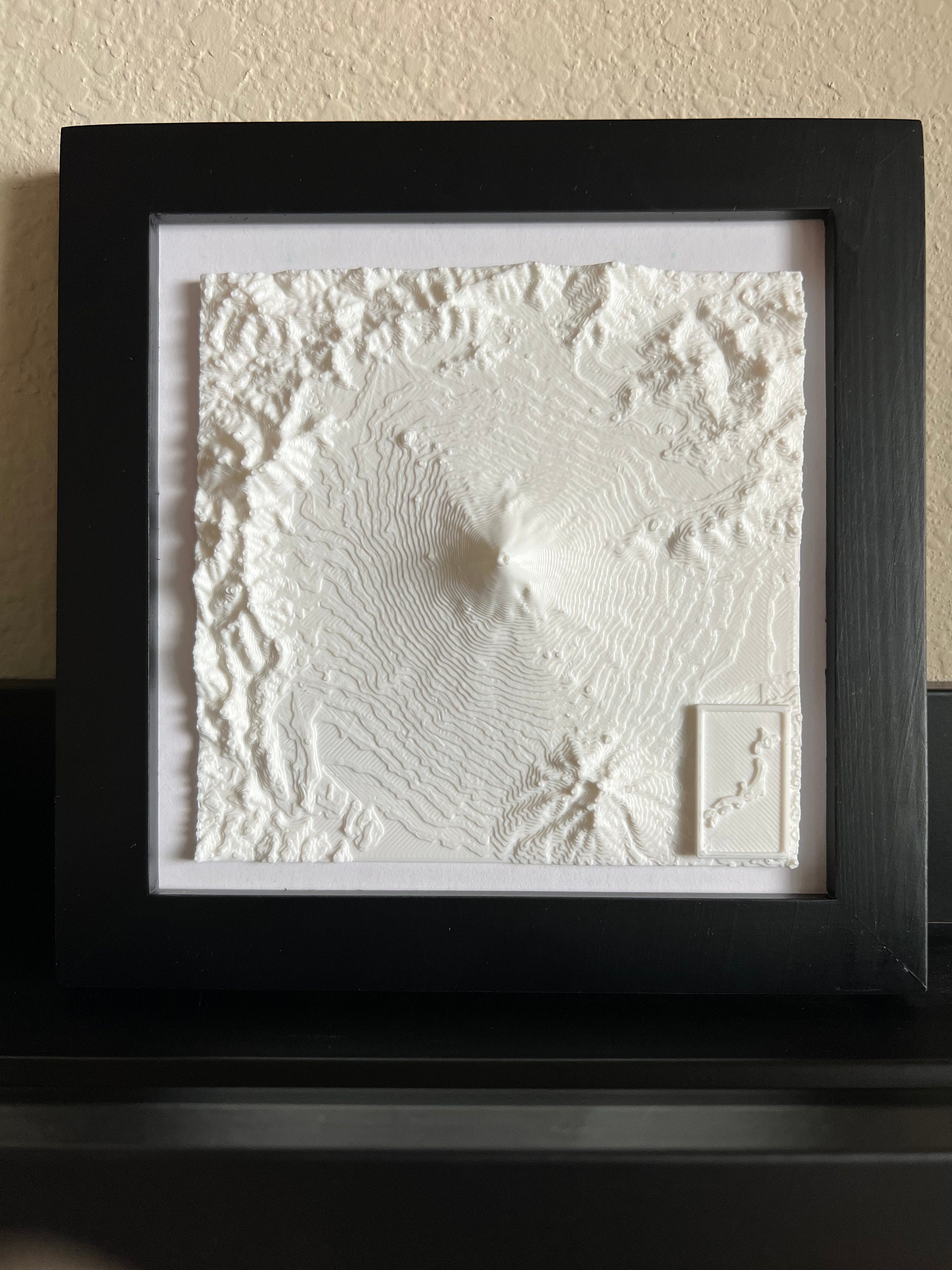 Mt. Fuji 3D Printed Topographic Map Wall or Desk Art Decor With Picture ...