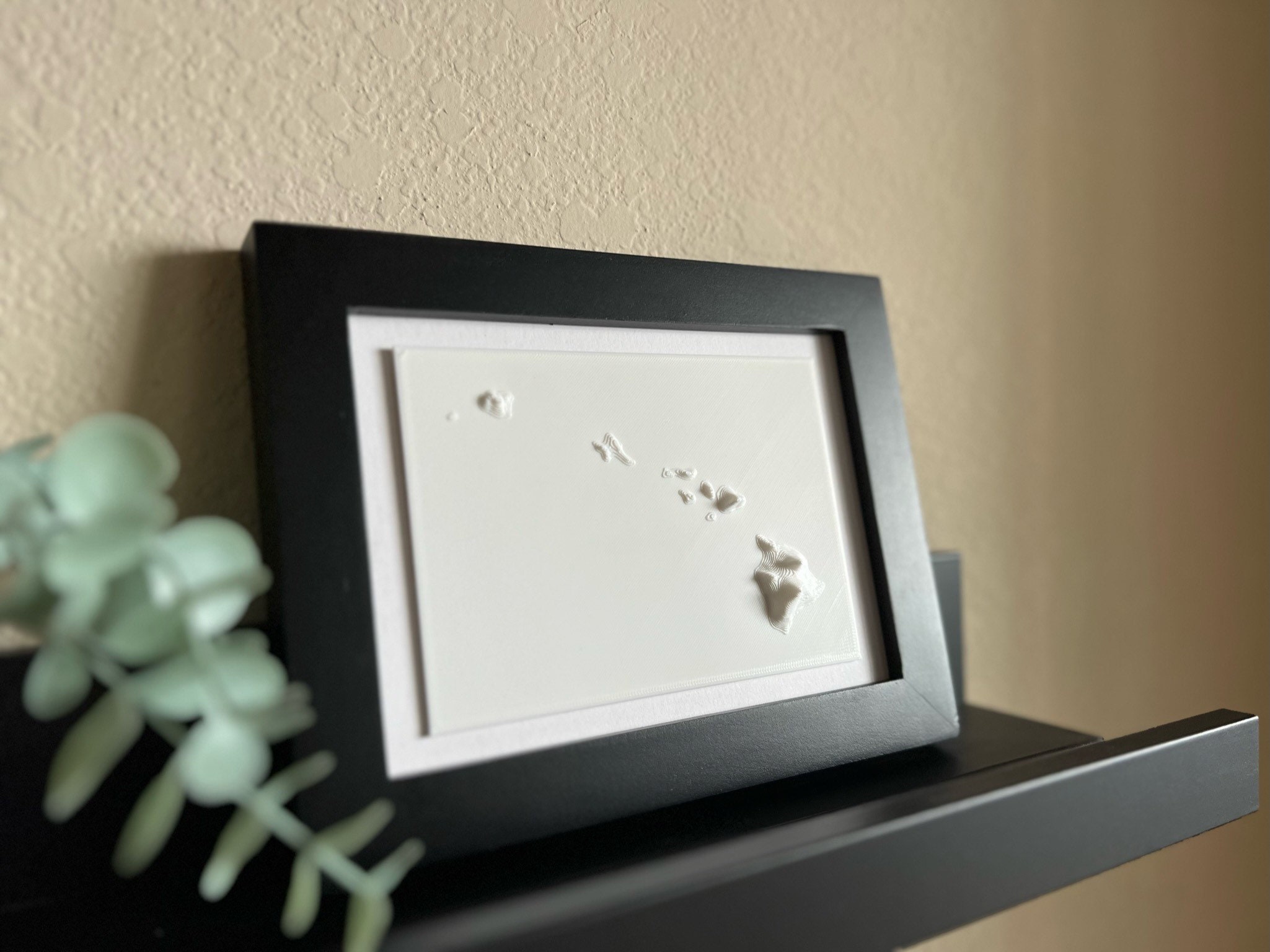 Hawaii Islands - 3D Printed Topographic Map Wall or Desk Art Decor With ...