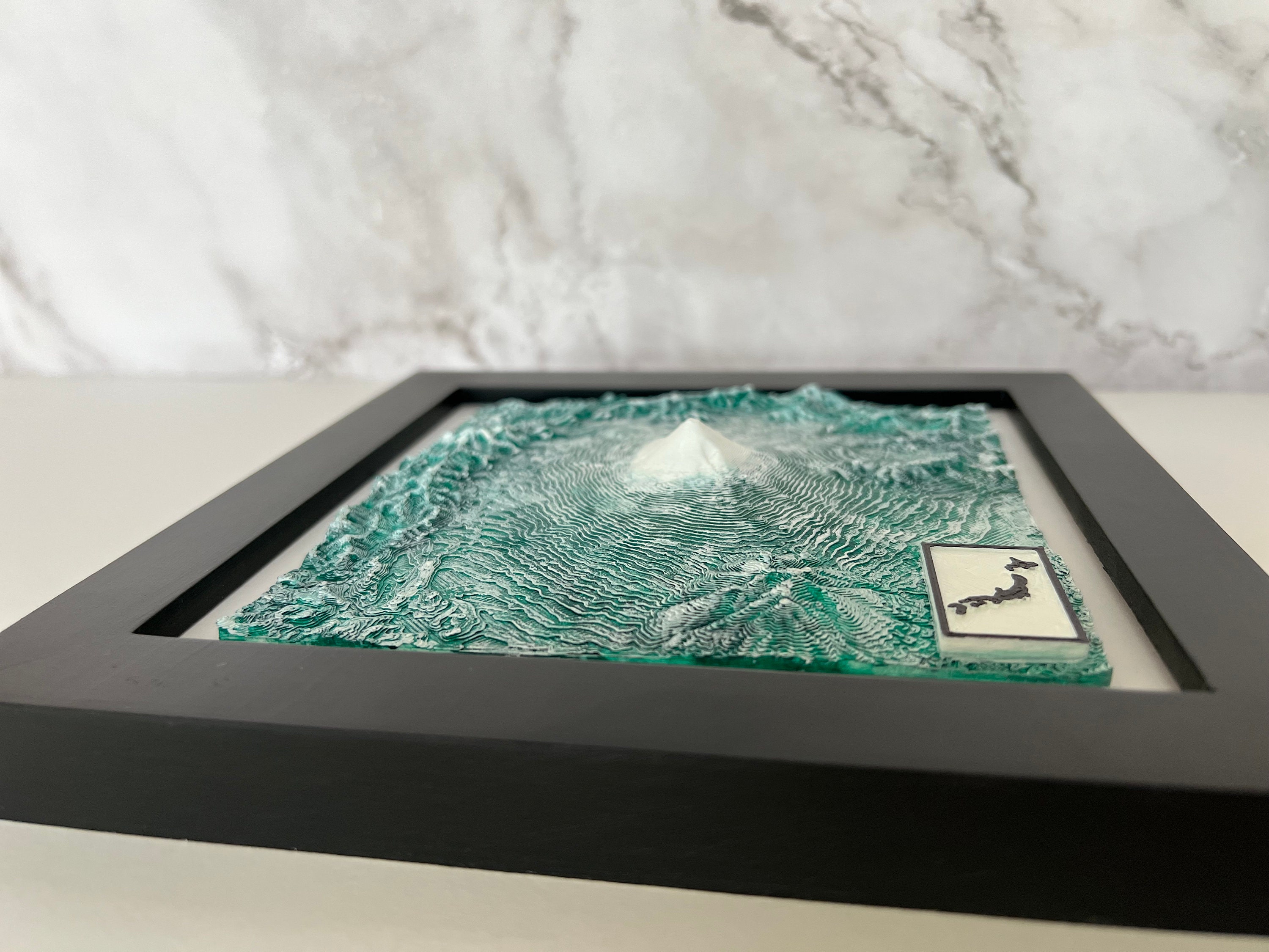 Mt. Fuji 3D Printed Topographic Map Wall or Desk Art Decor With Picture ...