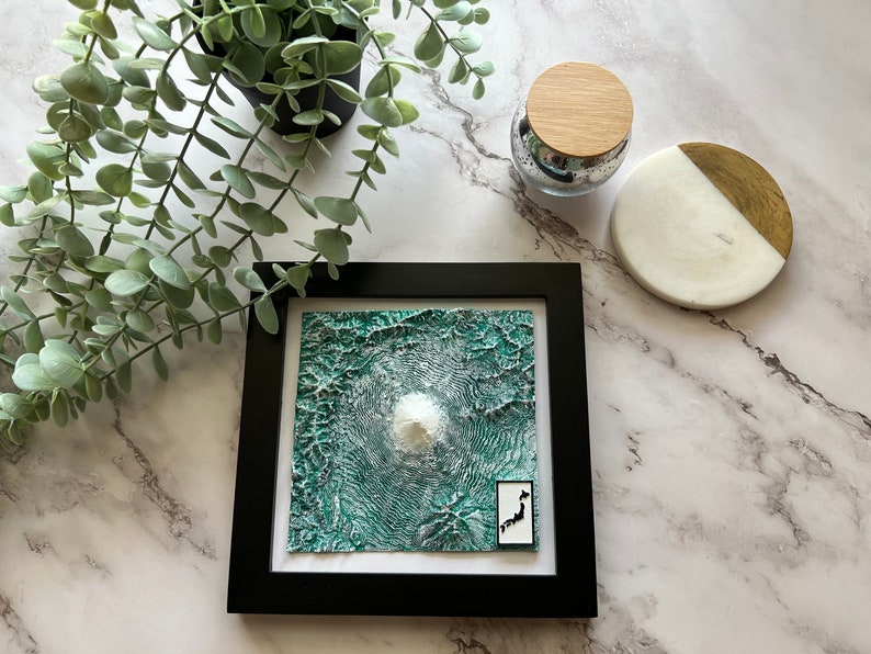 Mt. Fuji 3D Printed Topographic Map Wall or Desk Art Decor With Picture ...