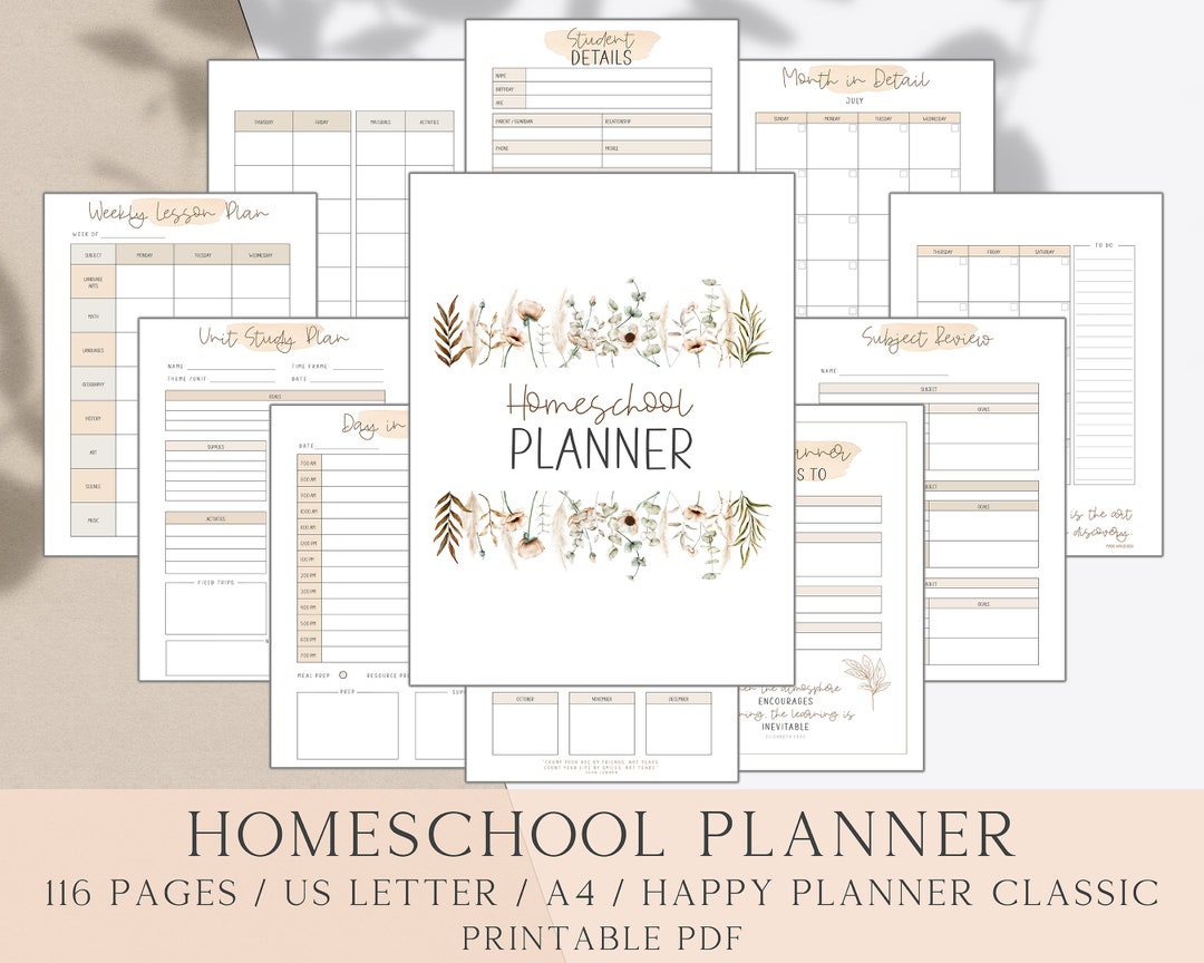 Printable Homeschool Planner, Homeschool Printable Organizer, Digital ...