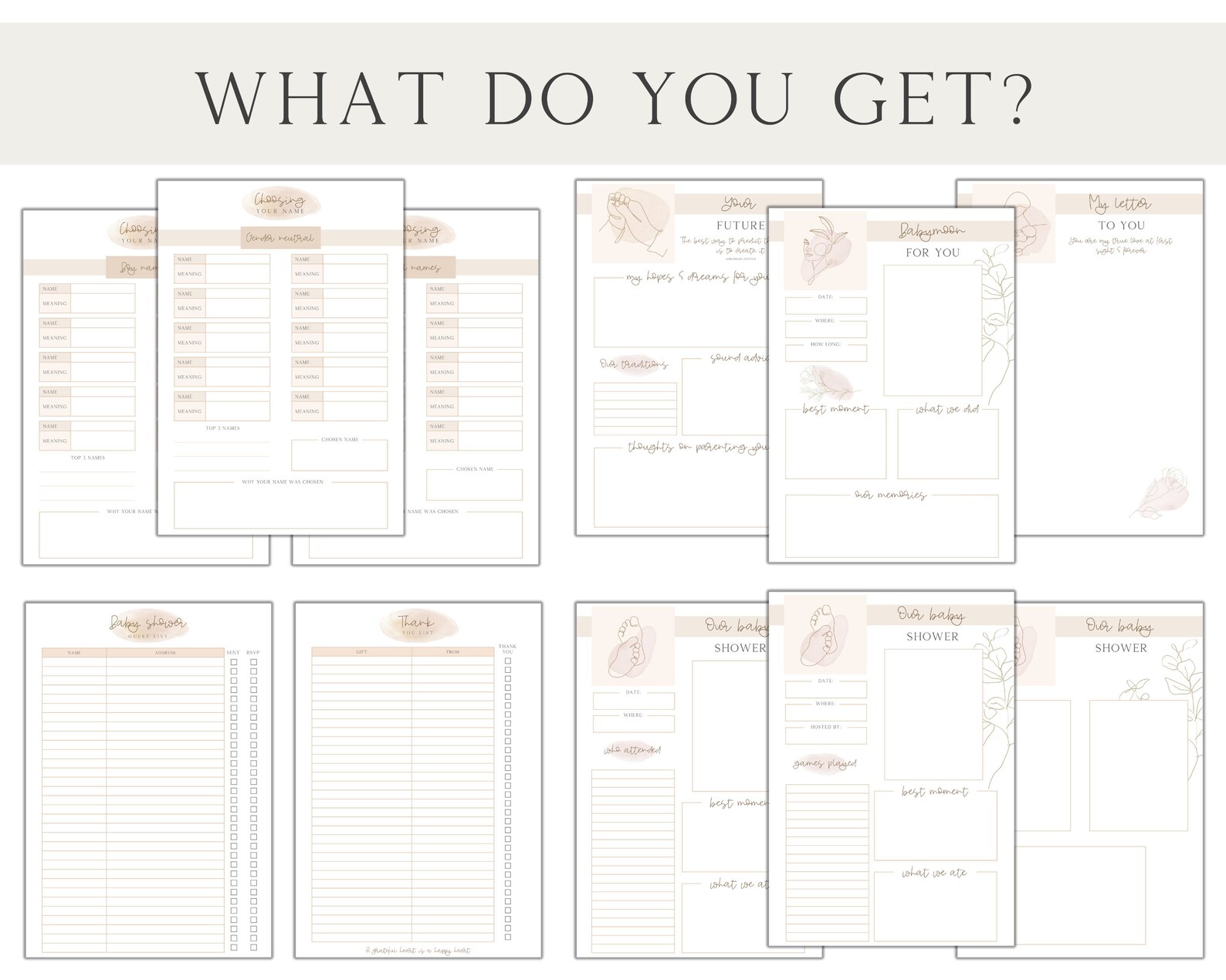 Pregnancy Planner Printable Pregnancy Journal, Bump to Baby Tracker ...