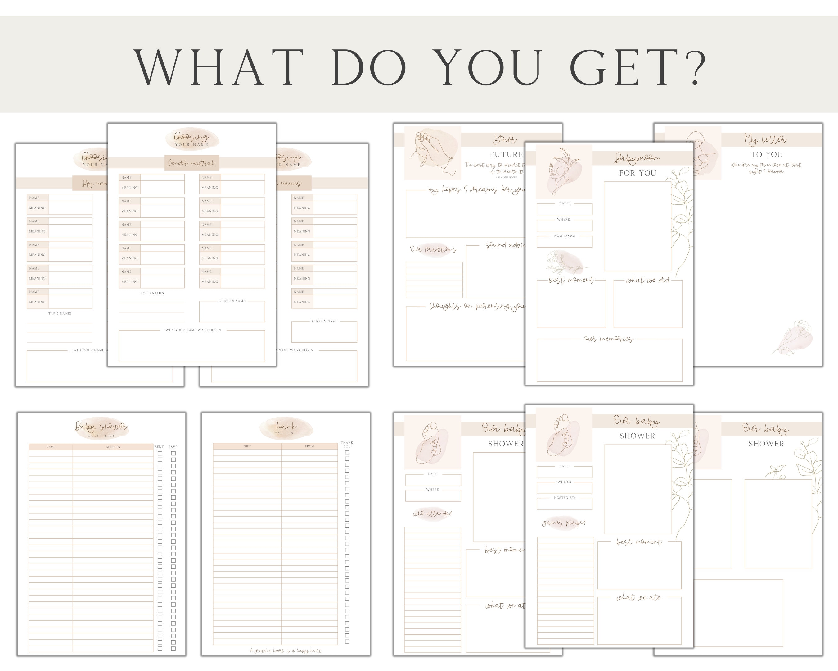 Pregnancy Planner Printable Pregnancy Journal, Bump to Baby Tracker ...