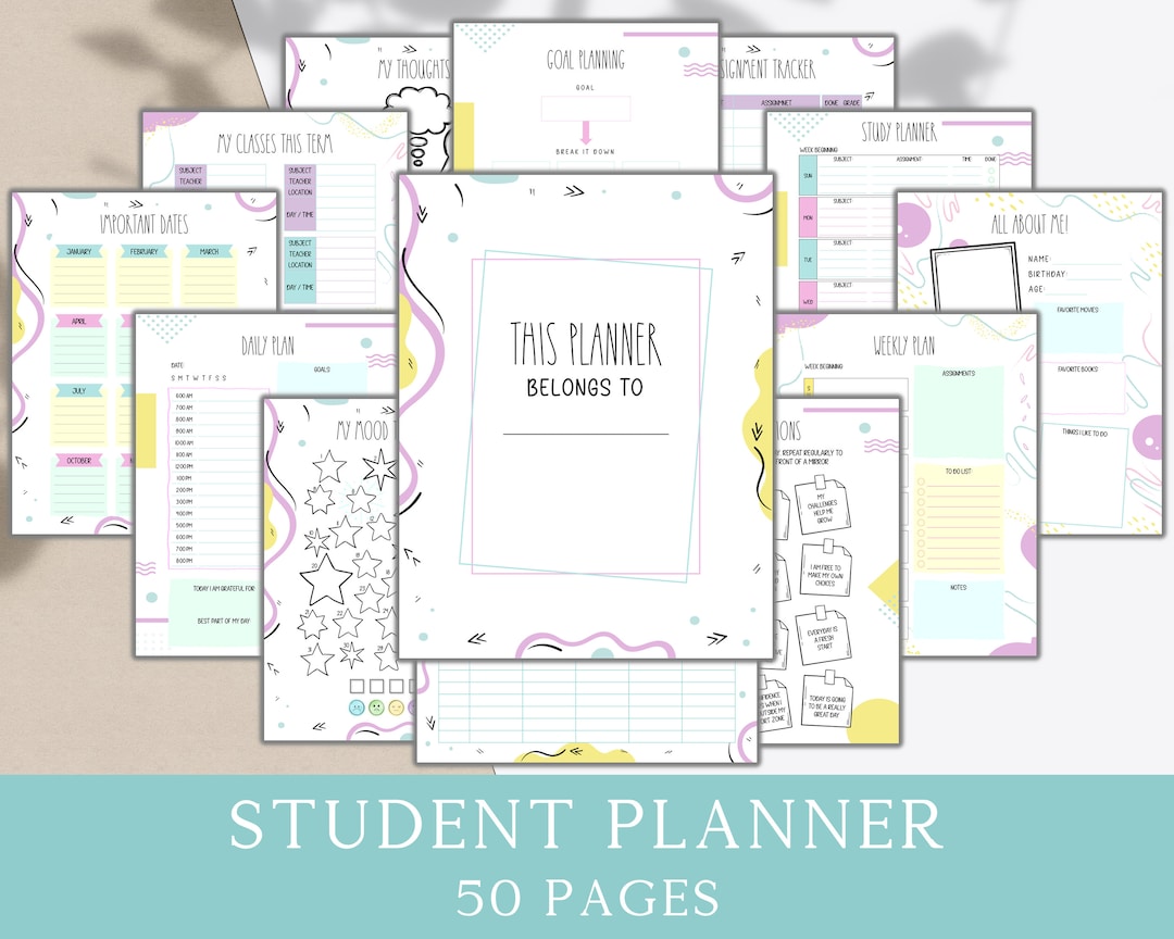 Printable Student Planner, School Calendar, Teenage Academic ...