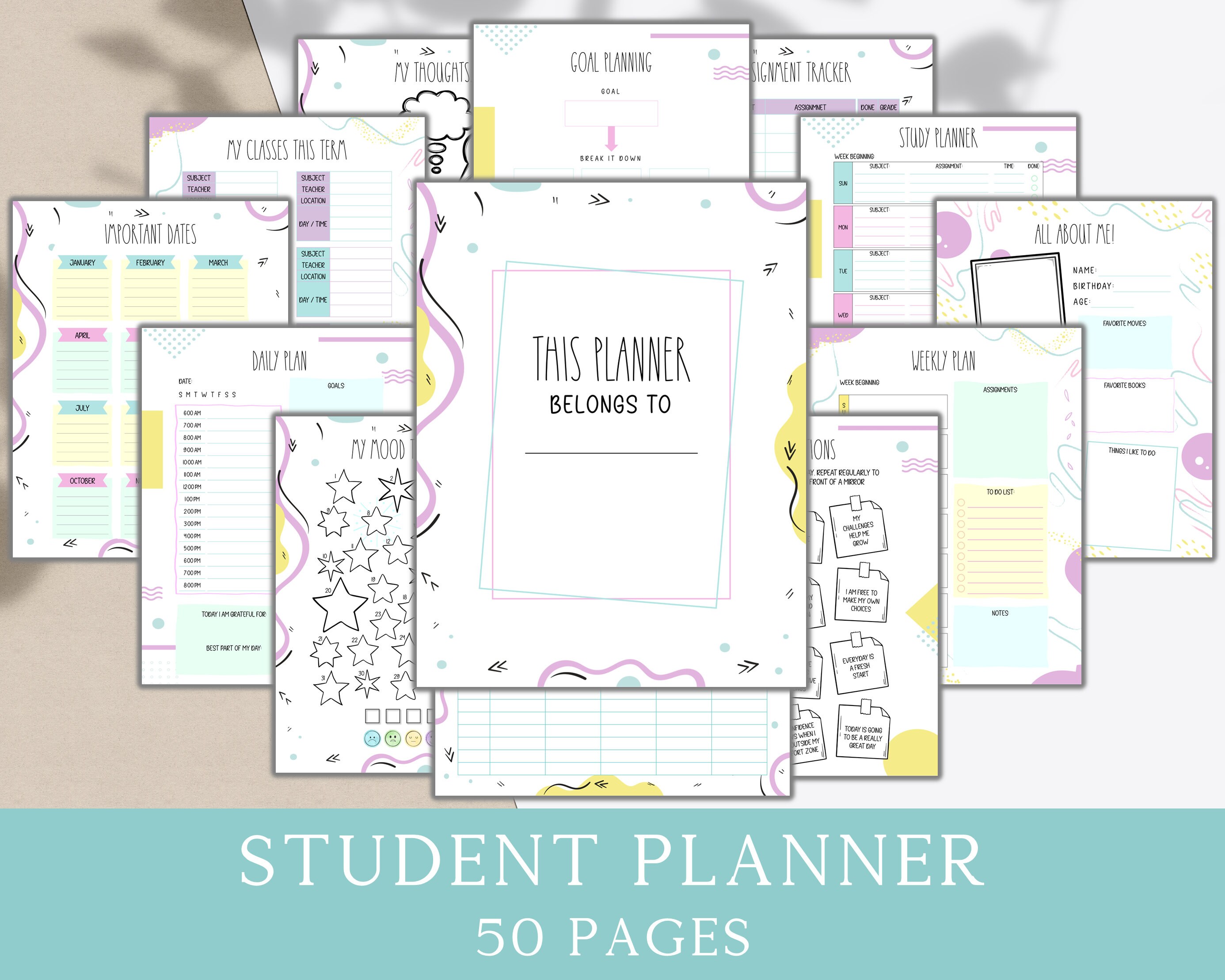 Printable Student Planner, School Calendar, Teenage Academic ...