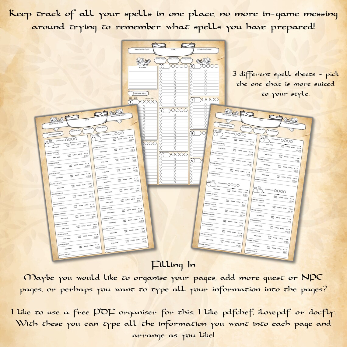 Dnd Character Sheet Download Dungeons and Dragons RPG Dnd - Etsy