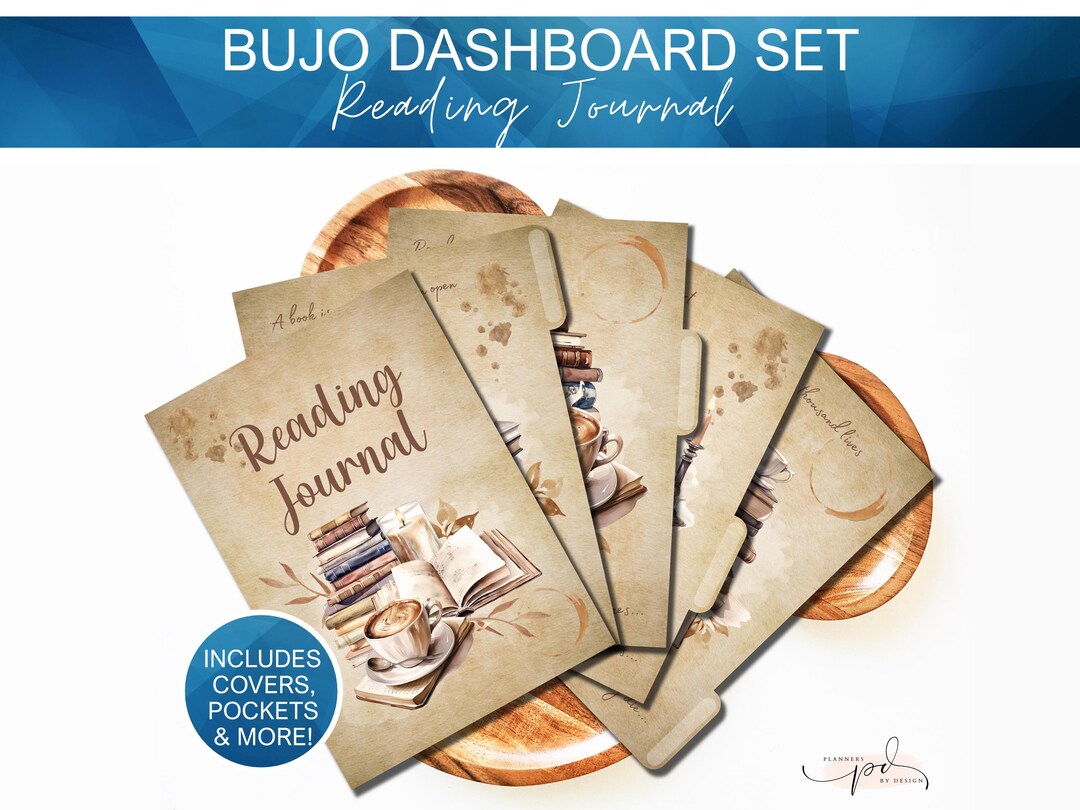 Printable Reading Journal Dashboard, Printable Book Lover Gift, A5 ...