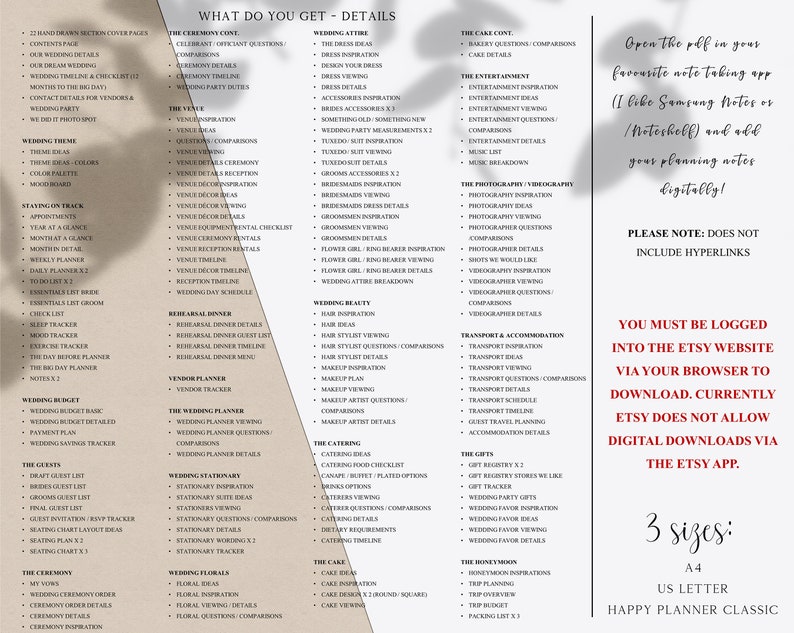 Ultimate Wedding Planner Printable Wedding Planner Kit - Etsy