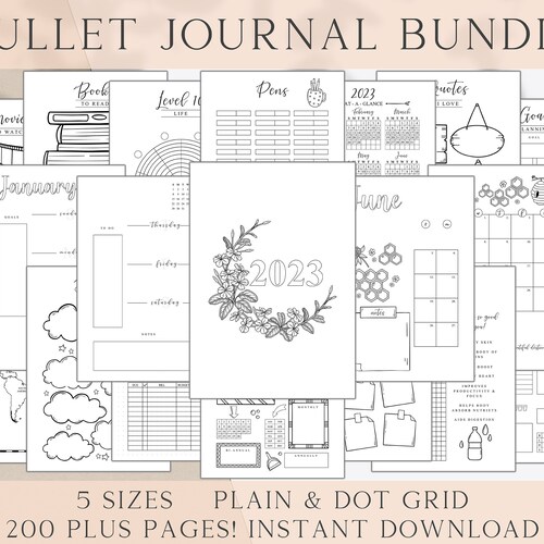 Bullet Journal Pages. Printable Bullet Journal Spreads - Etsy Canada