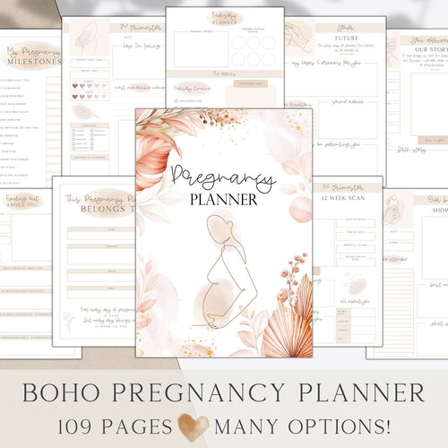 Boho Printable Pregnancy Planner Pregnancy Journal Baby - Etsy
