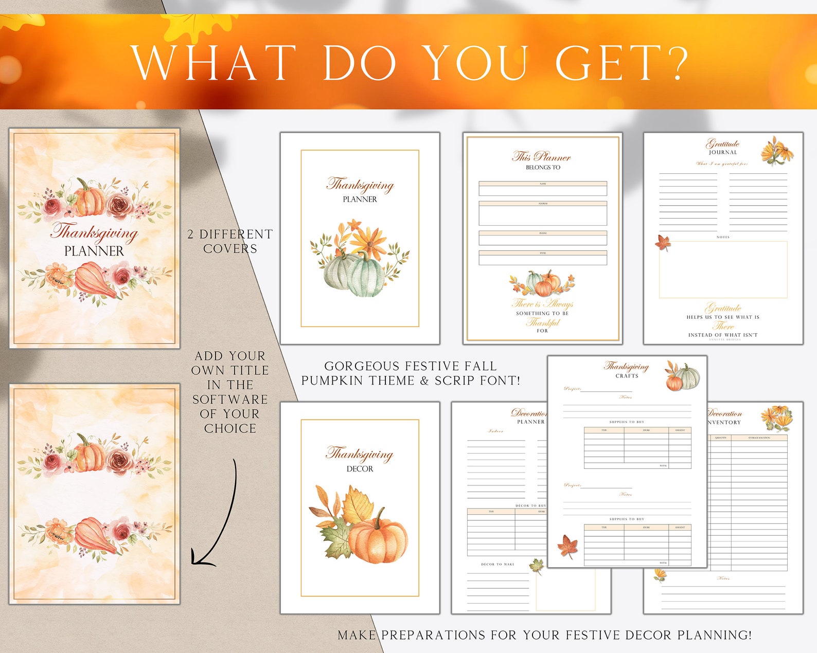 Printable Thanksgiving Planner and Calendar Budget Binder, Thanksgiving ...