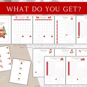 Cute Christmas Gnome Planner Printable, Festive Red Holiday Season ...