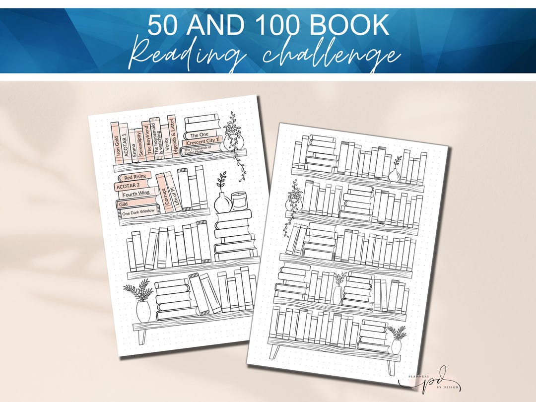 Printable Reading Tracker, Book Trackers, Bookshelf Reading Log, Bullet ...