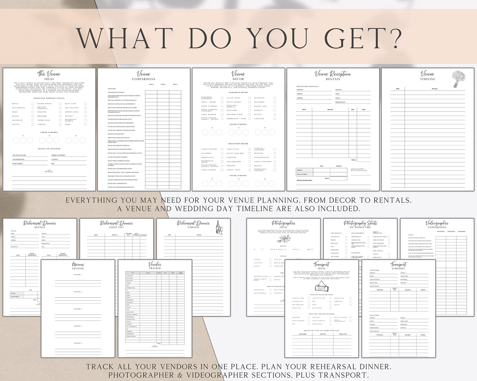 Printable Wedding Planner Bridal Planner Printable Wedding - Etsy