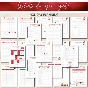Cute Christmas Gnome Planner Printable, Festive Red Holiday Season ...
